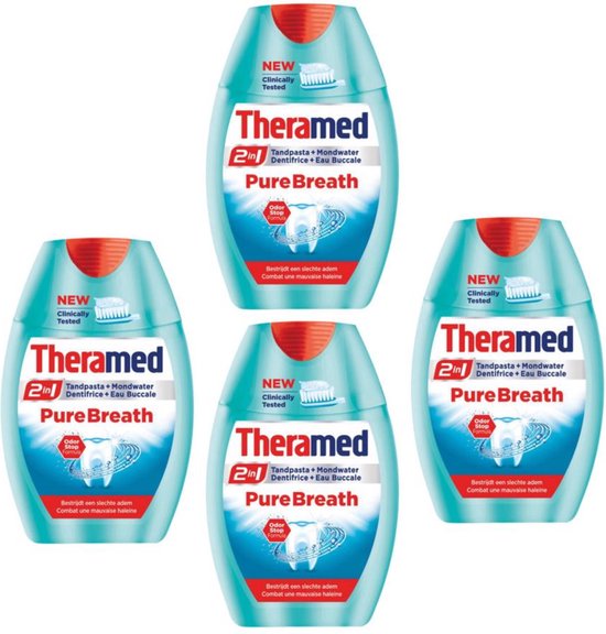 Theramed Pure Breath tandpasta Bundelverpakking - 4 x 75 ml | bol