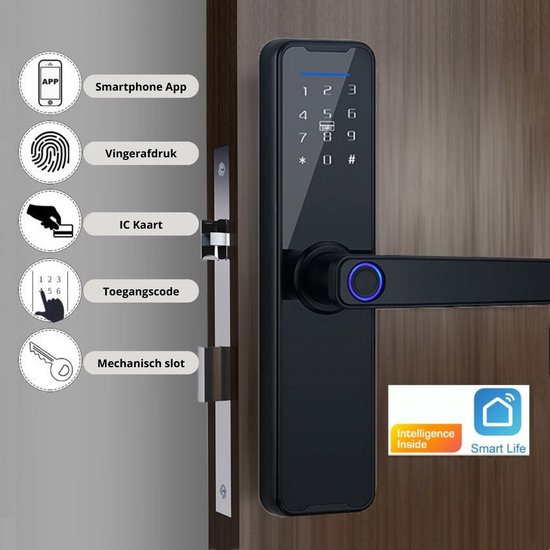 Smart Lock- Slim Deurslot – Biometrische Vingerafdruk – Smart Deurslot ...