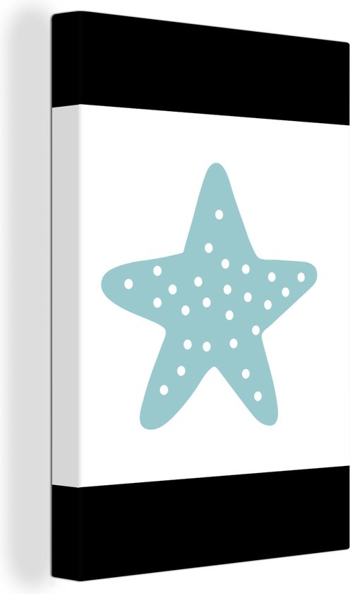 Canvas kinderen - Canvas doek kids - Ster - Stippen - Design - Blauw ...