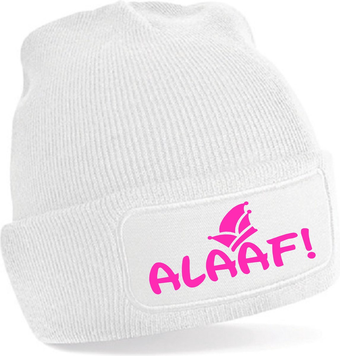 MUTS ALAAF WIT met NEON ROZE - CARNAVAL one size fits all | bol.com
