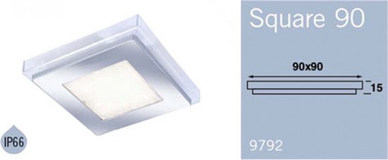 Opbouwspot Square 90 2W 9 LED's Wit | bol.com