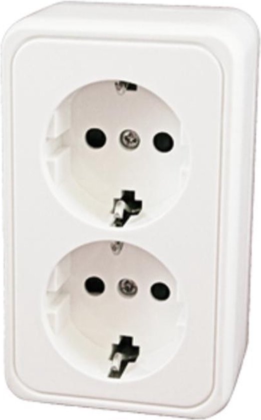 Contactdoos opbouw (Dubbel-met randaarde) | bol