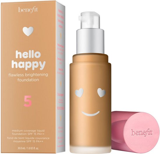Benefit Hello Happy Flawless Brightening Foundation 5 Medium Neutral ...