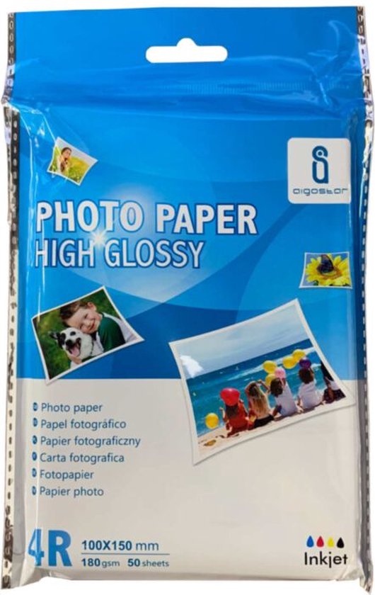 Aigostar Fotopapier Hoog Glanzend - 50 vel - 10x15 cm A6 4R - 180g/m ...
