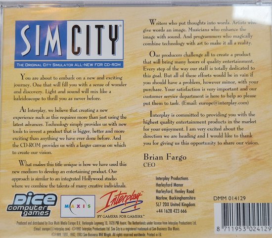 Sim City CD-ROM - Jewel Case (1989) | Games | bol.com
