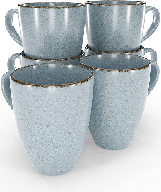 Set de 6 tasses - Set de tasses à café au design rustique tendance en ...