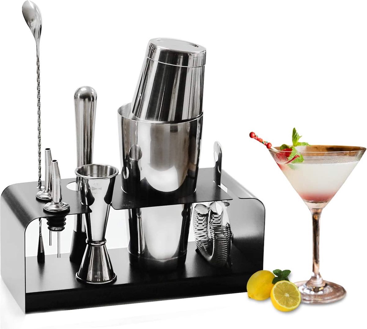 SKYFISH Cocktail Shaker Set: 8-delige Cocktail Mixing Tool Set met RVS ...
