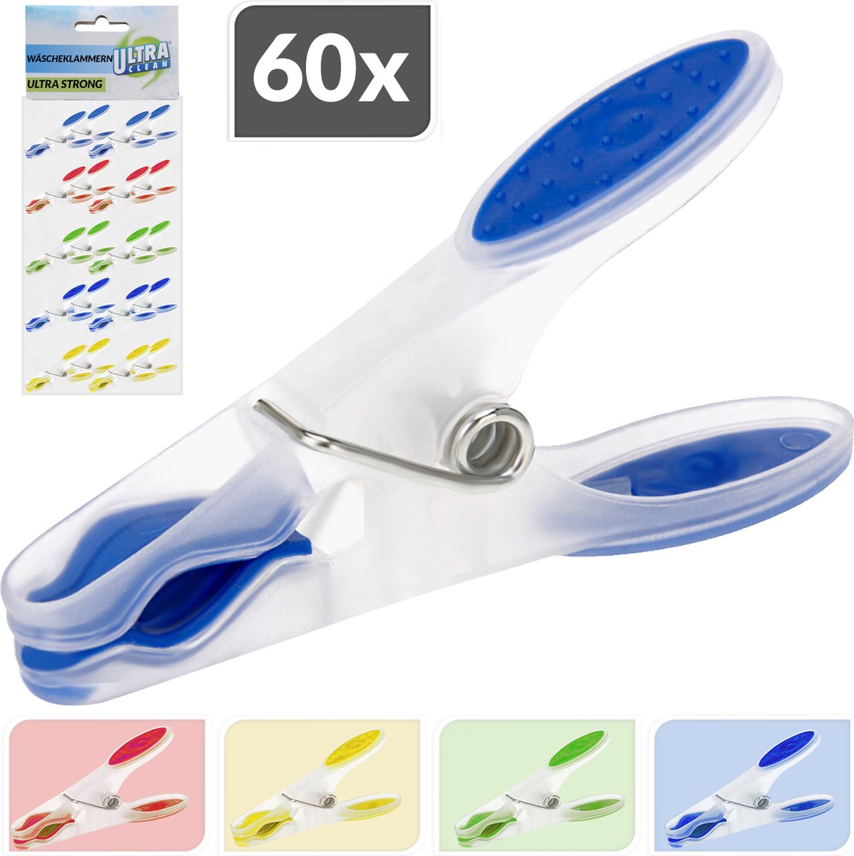 Monzana Wasknijpers – Weerbestendig - Set van 60 Stuks Div. Kleuren ...