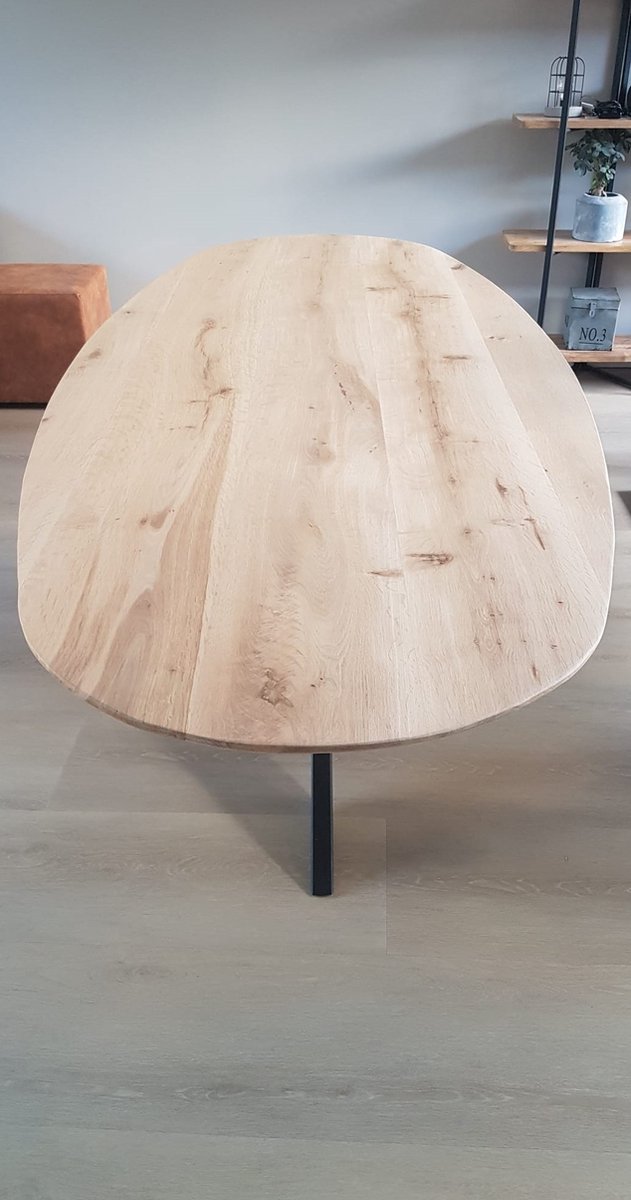 Jason's WOOD - Deens ovale eettafel met matrix-flower poot 200 x 100 ...