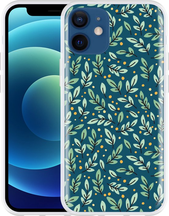 Apple iPhone 12 Mini Hoesje Blaadjespatroon - Designed by Cazy | bol