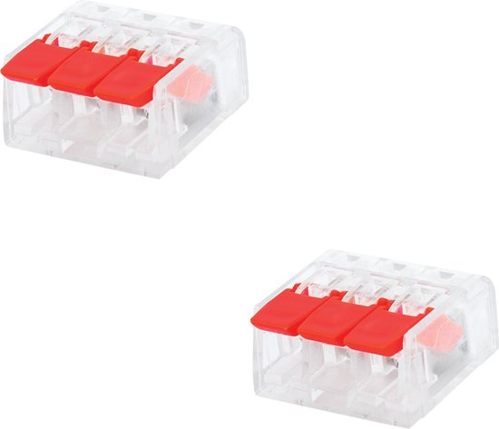 Lasklem Slim Set 2 Stuks - 3 Polig met Klemmetjes - Rood | bol.com