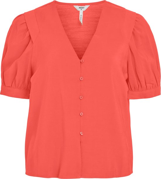 Object Blouse Objsy 2/4 Top 125 23041325 Hot Coral Dames Maat - W38 | bol