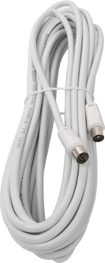 Coax Kabel - 8 Meter - Rechte Connectoren - Wit | bol.com