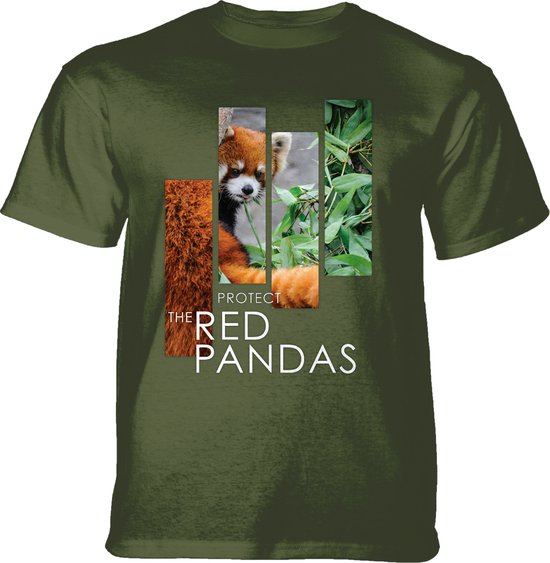 T-shirt Protect Red Panda Split Portrait Green M | bol