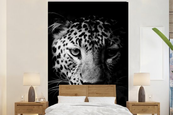 Behang - Fotobehang Panter - Wilde dieren - Zwart wit - Dieren - Breedte 225 cm x... | bol