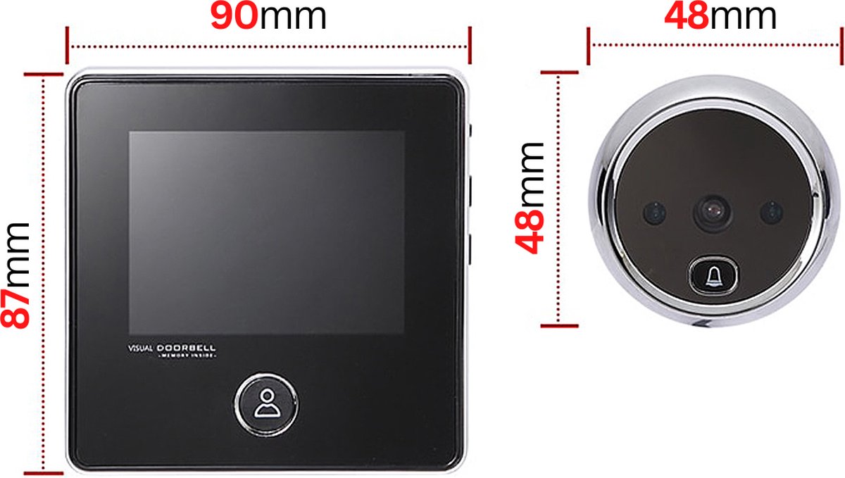 Kijkgat Camera – Camera Met Kijkscherm Binnen – Met Nachtzicht – 120 ...