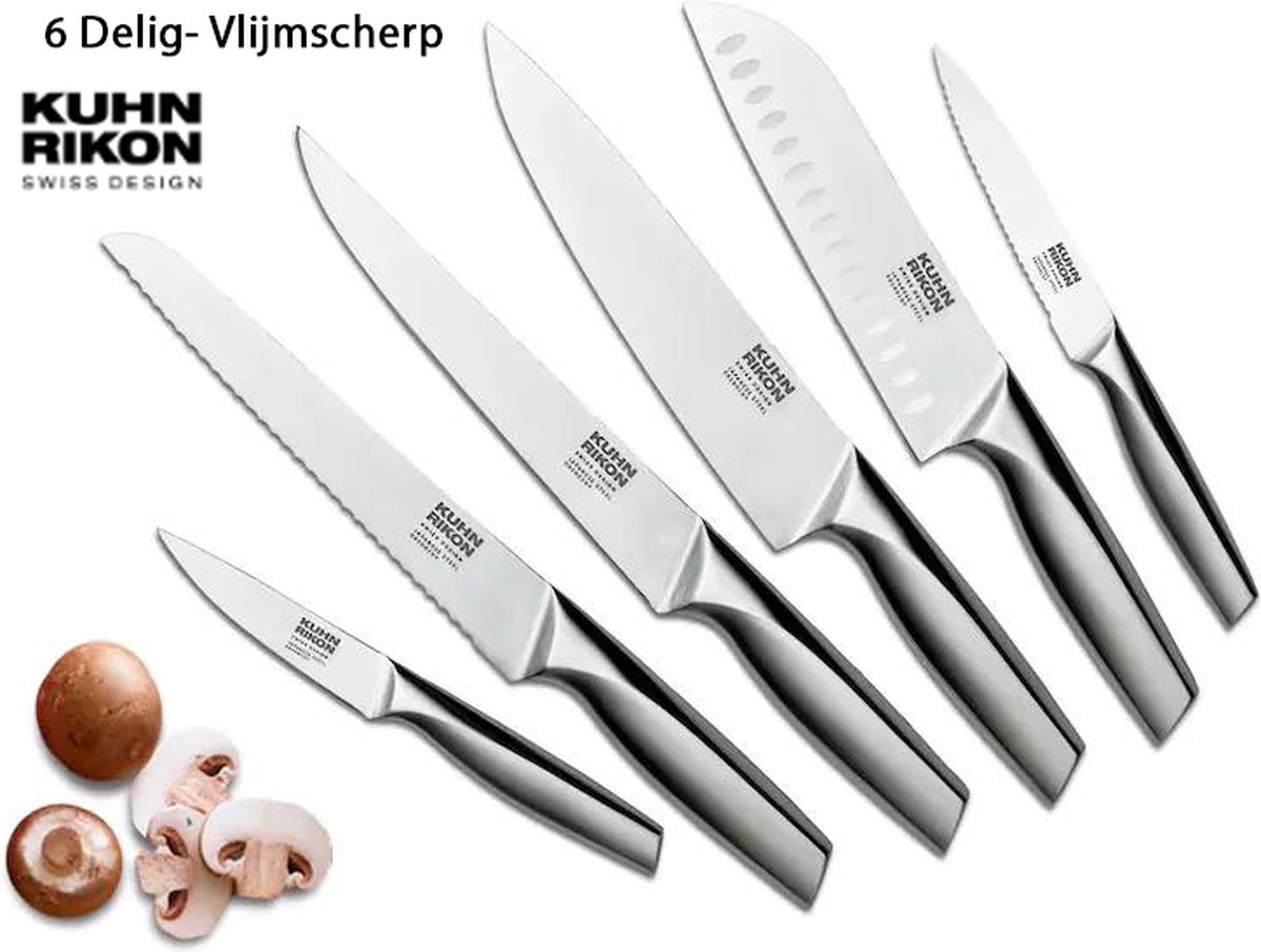 Kuhn Rikon Messenset - 6 Delig- Koksmes - Broodmes - Schilmes ...