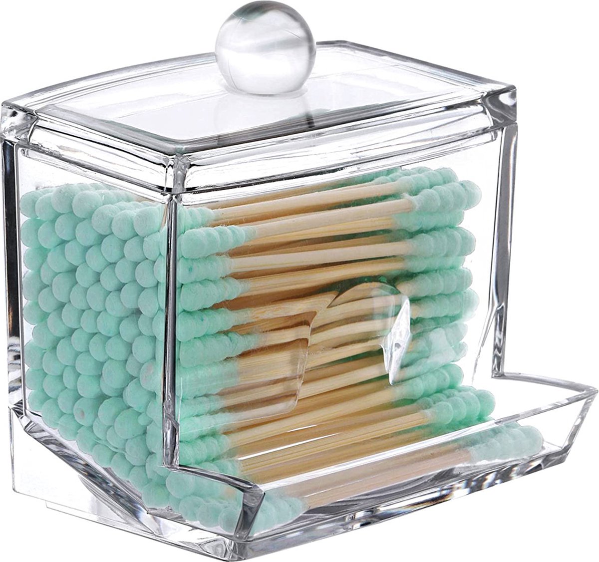 Porte-coton-tige - Transparent - Distributeur de coton-tige - Cotons ...