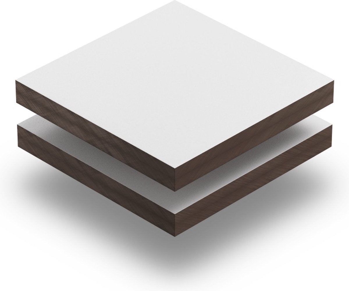 HPL plaat 6 mm dik - 100 x 90 cm - Structuur Wit | bol.com