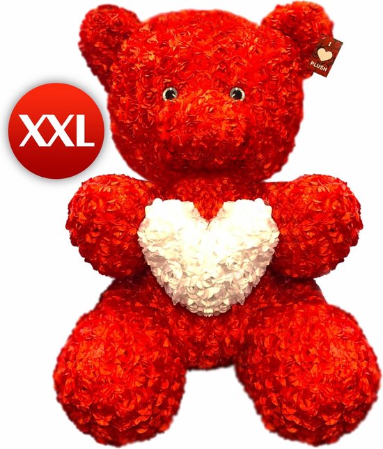 Teddybeer van Rozen met Hart Pluche Knuffel XXL 95 cm [Liefdes ...