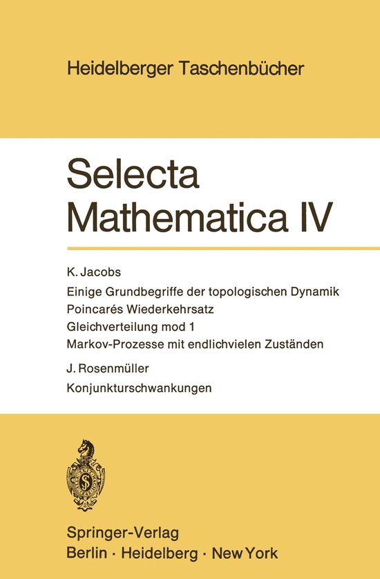 Selecta Mathematica IV | 9783540057826 | K. Jacobs | Boeken | bol