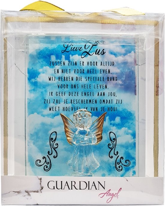 Beschermengel - Lieve Zus - mond geblazen kristal glas - 22K goud afgewerkt - Lux... | bol