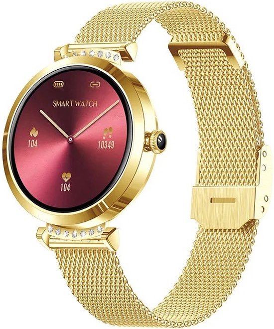 Dames Smartwatch - Goud - Smartwatch Dames - HD Touchscreen - Horloge ...