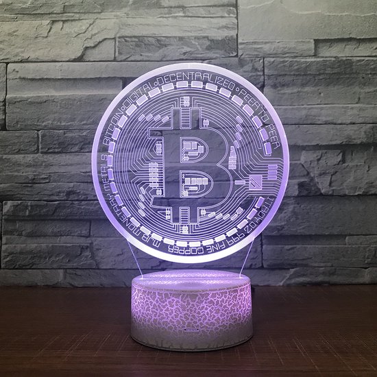 Bitcoin Blockchain Nachtlampje Acryl Creatieve Lamp 7 kleuren Touch ...