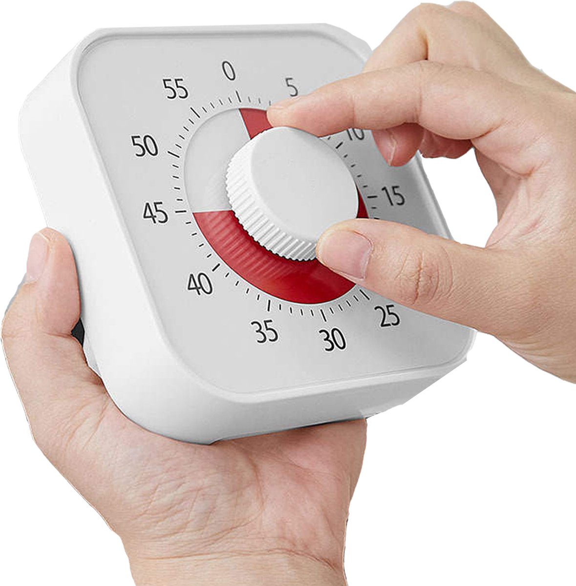 Leerklok Vierkant - 12x12 cm - Wit - Hoogwaardige Leerklok voor ...