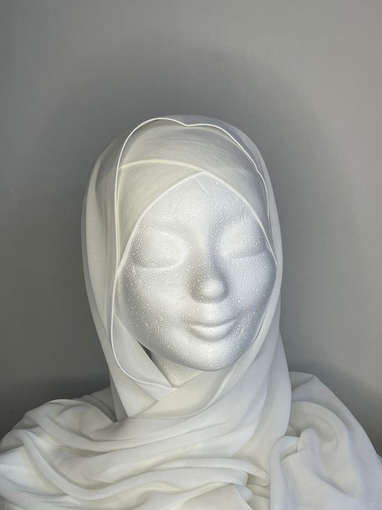 Bijpassende Hoofddoek Set - Wit - Premium Jersey Kruis Onderkap | bol.com