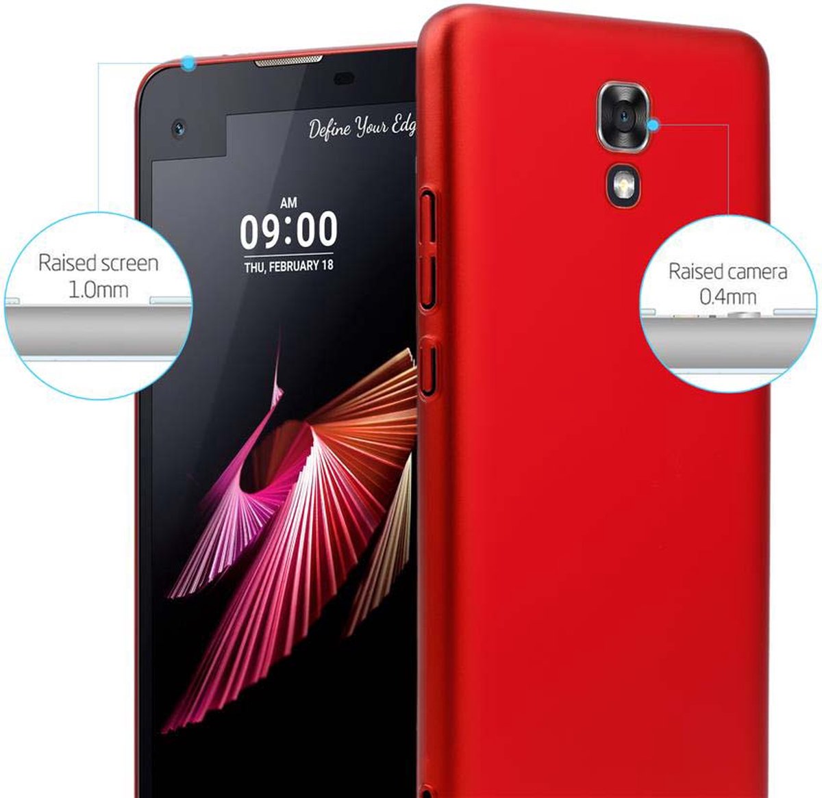 Cadorabo Hoesje voor LG X SCREEN in METAAL ROOD - Hard Case beschermhoes in metaal... | bol.com