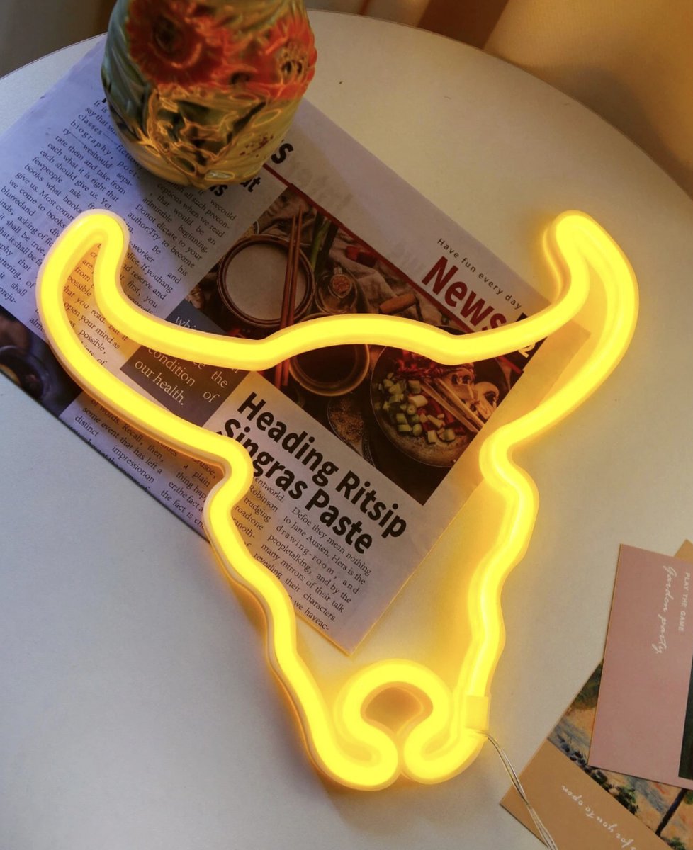 Neon verlichting Stier - Stier - Neon wandlamp - Neon ligt - Led ...