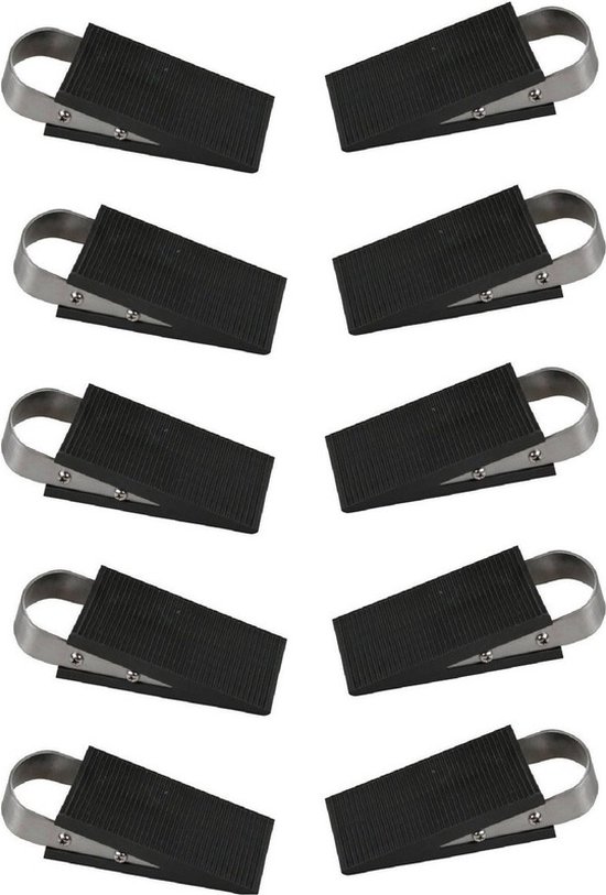 Benson Deurstopper/wig - 10x - rubber/RVS - 13 x 5 x 3 cm - deurklem ...