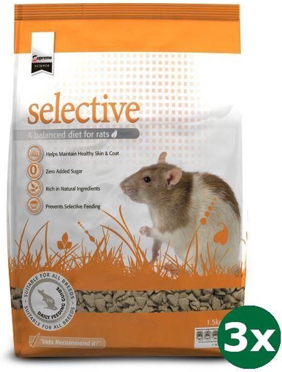 3x1,5 kg Supreme science selective rat / mouse | bol