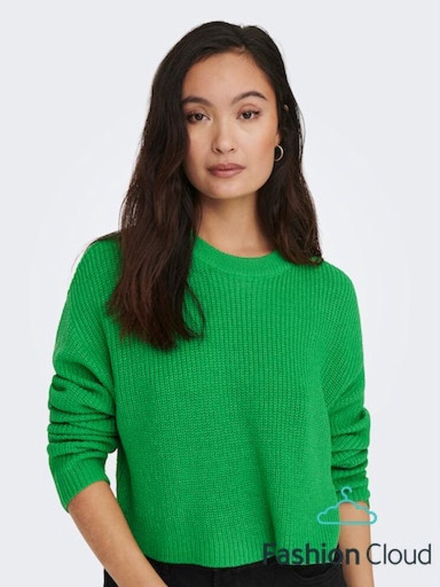 Only ONLMALAVI LS CROPPED PULL KNIT - Green Green | bol.com