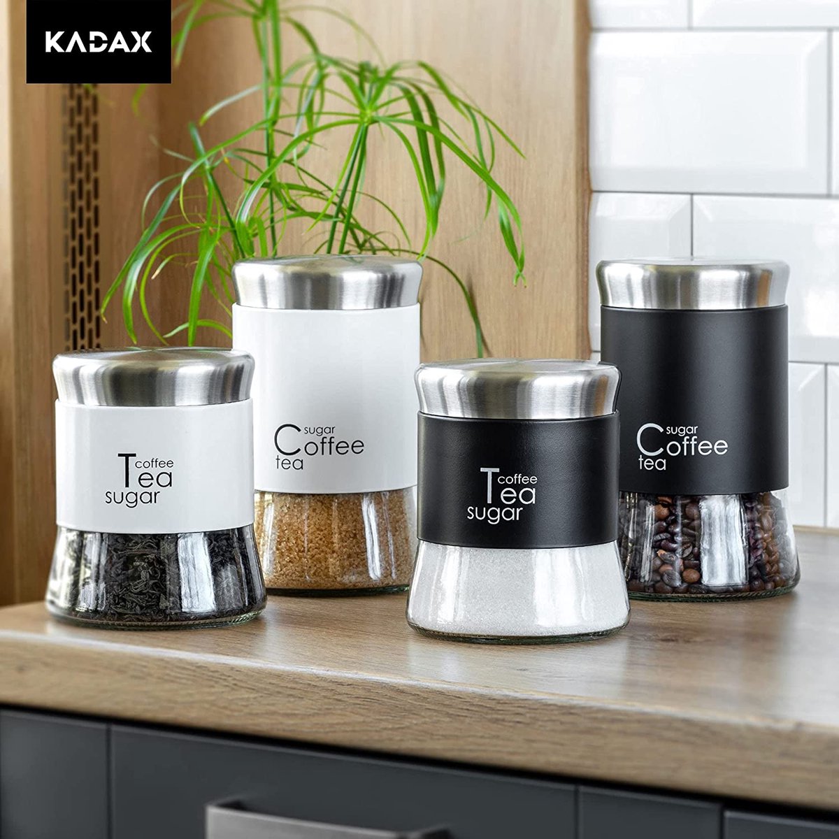 KADAX Récipient en Verres , récipient pour café, thé en feuilles ...