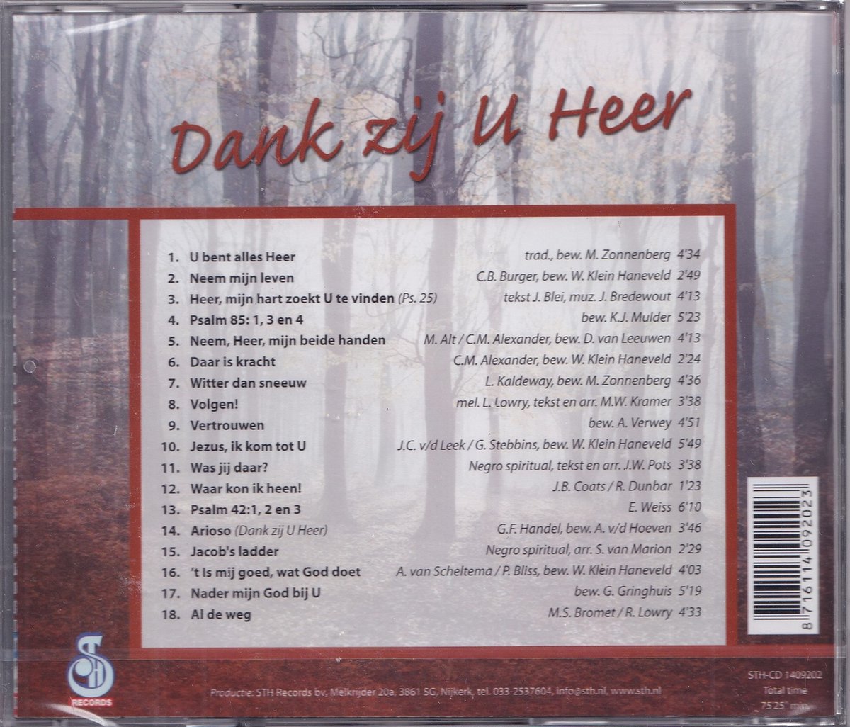 Dank zij U Heer - Christelijk Interkerkelijk Mannenkoor Fontanus Putten o.l.v. Wim... | bol.com