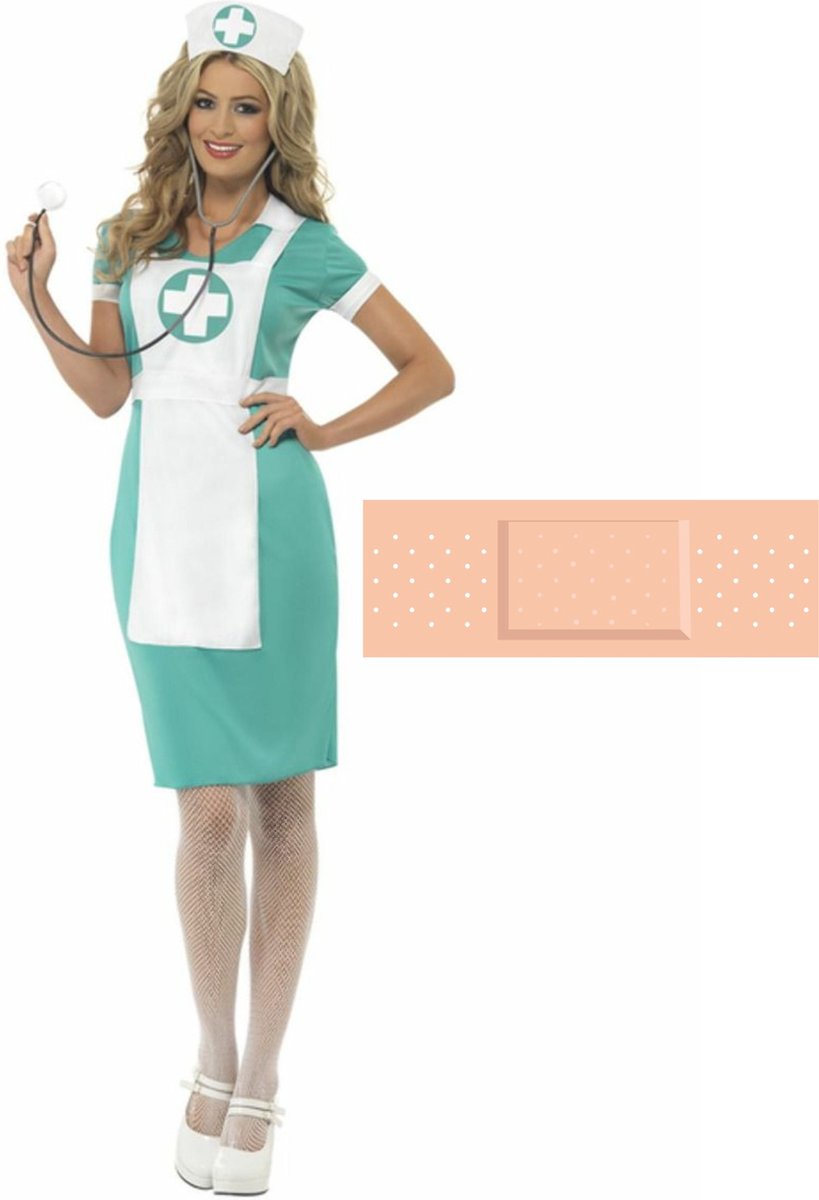 Carnaval / feest zuster jurkje kostuum - maat L/XL (40-42) - incl ...