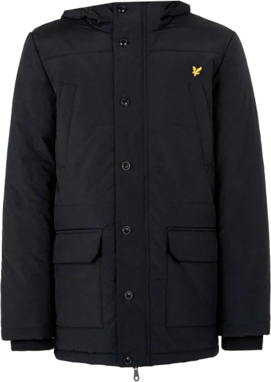 Lyle and Scott Fur Trim Classic Parka winterjas jongens zwart | bol.com