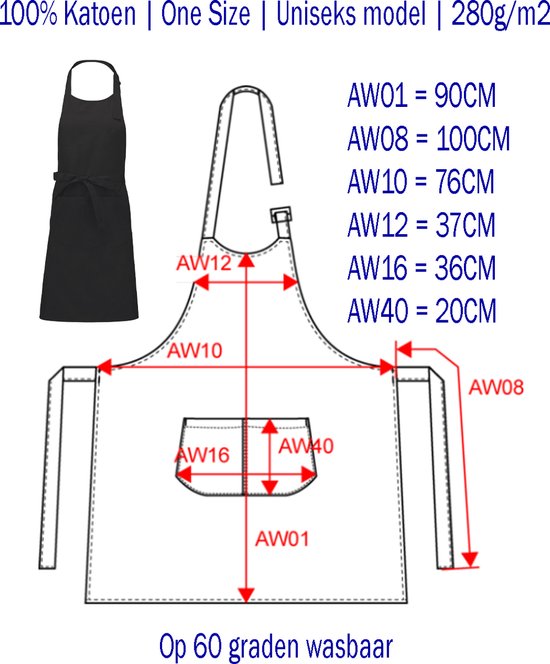 THE GRILL MASTER heren schort - Zwart met witte design - One Size (volwassenen) - Luxe... | bol.com