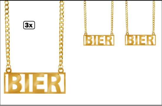 3x Bier Ketting goud - bier feest apres ski carnaval Oktoberfest ...