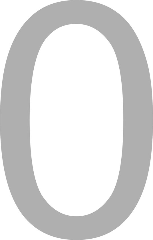 Cijfer 0 - Set van 10 stickers - Lettertype Arial - Hoogte 10 cm ...