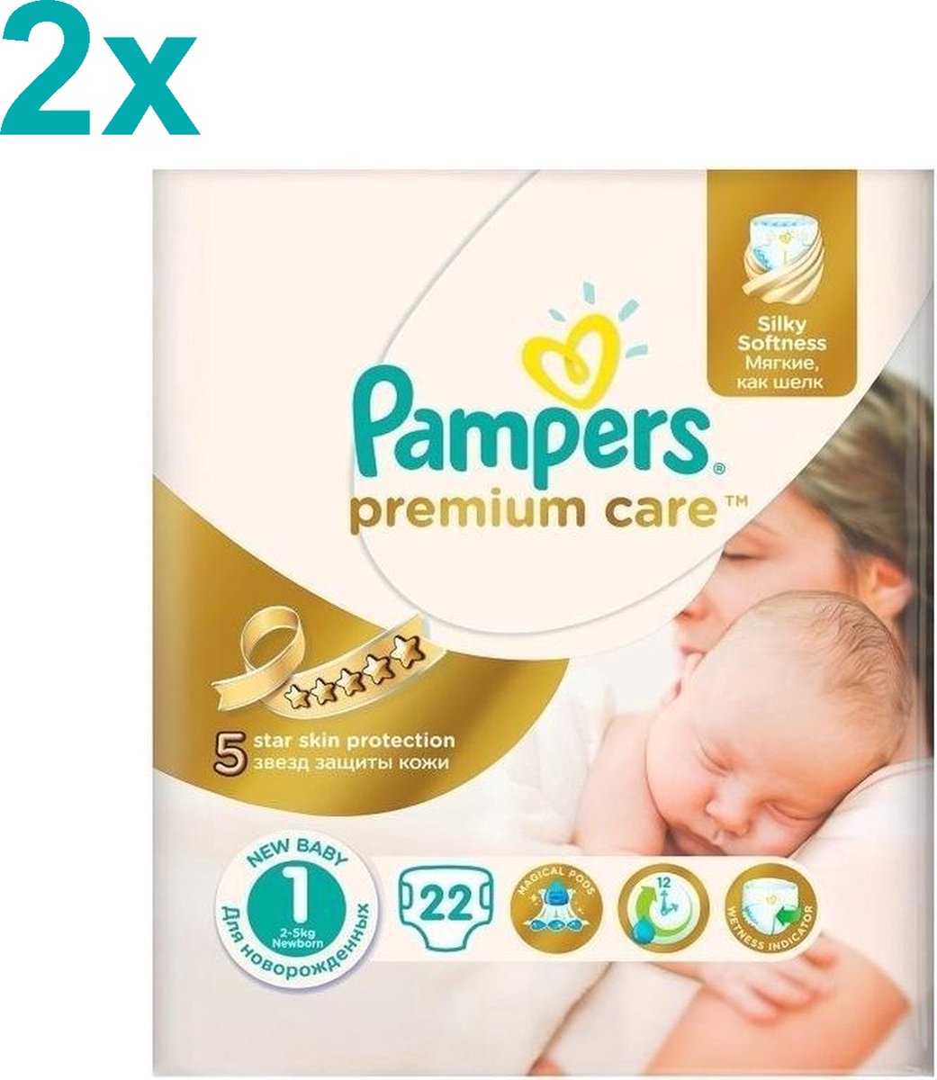 Pampers Premium Care Baby - Maat 1 - 44 Luiers | bol