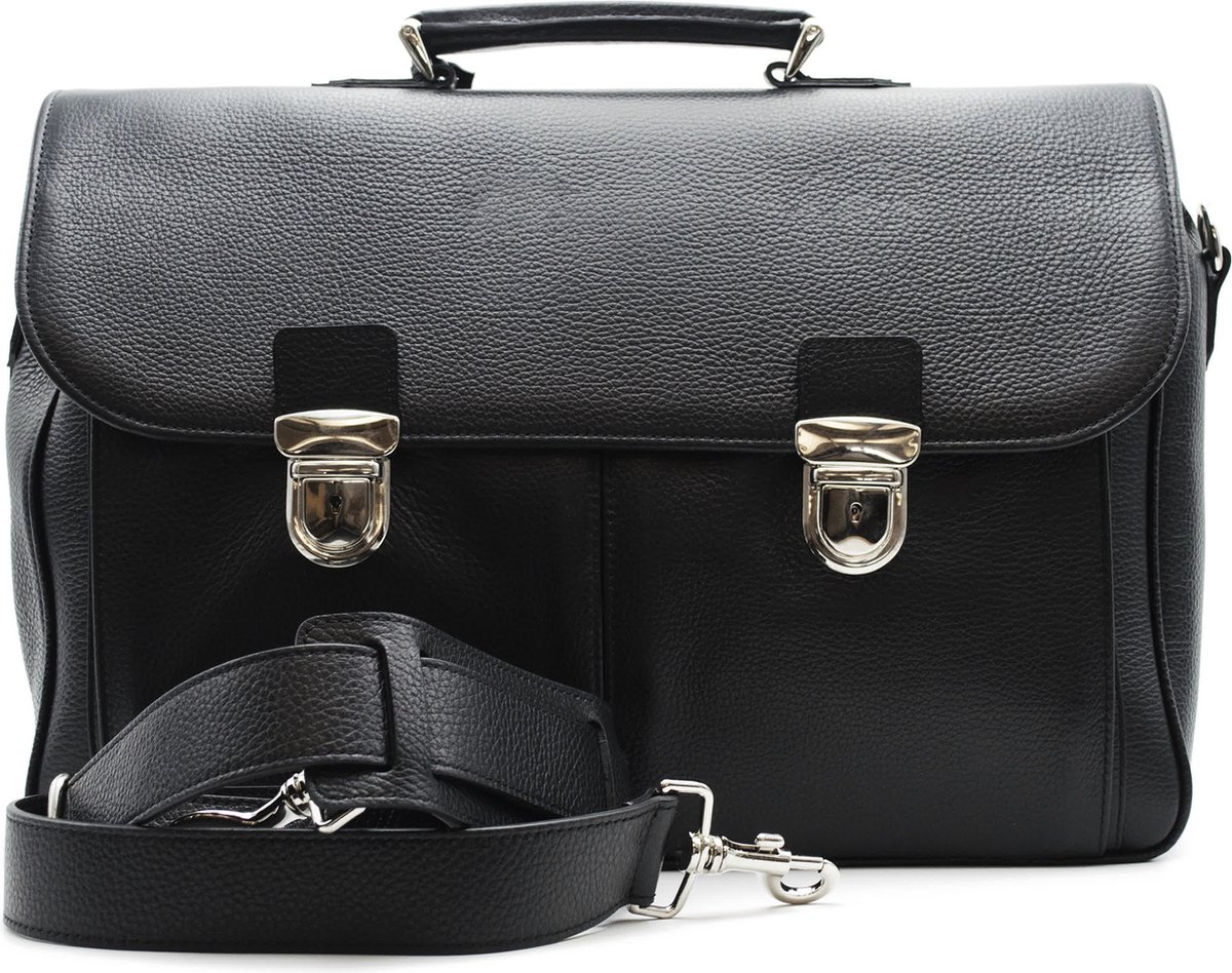 20SDE leren aktetas 17,3 classic black | bol