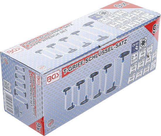 BGS Stiftsleutelset - Torx - 9-delig - Ergonomische handgreep | bol
