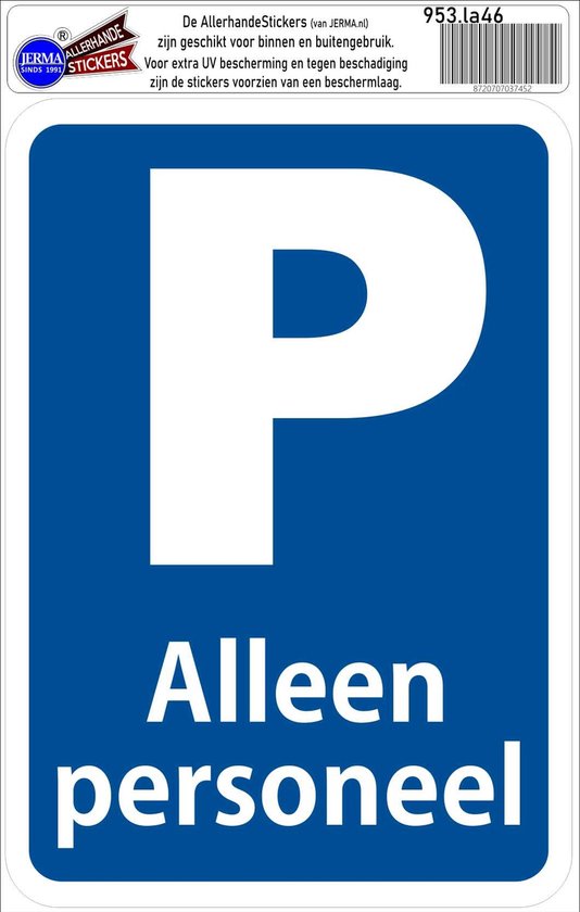 Parkeren personeel verkeersbord sticker | bol