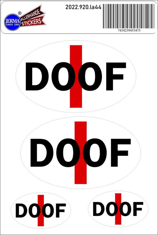 DOOF Embleem sticker set van 4 stuks. | bol.com