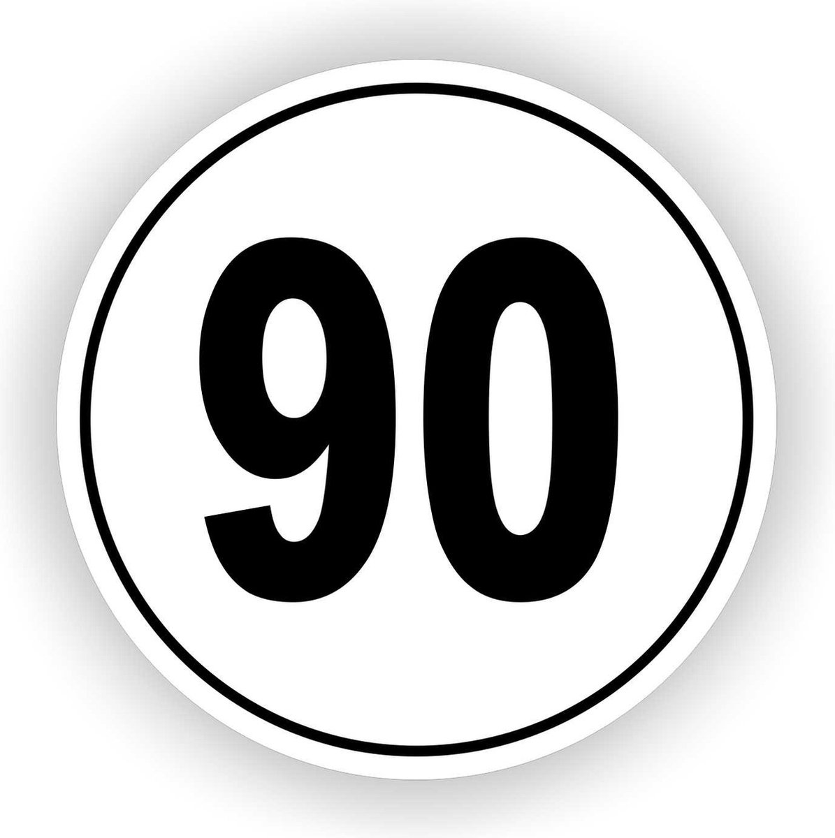 Snelheidssticker zwart/wit max. 90 km 20 cm groot. | bol.com