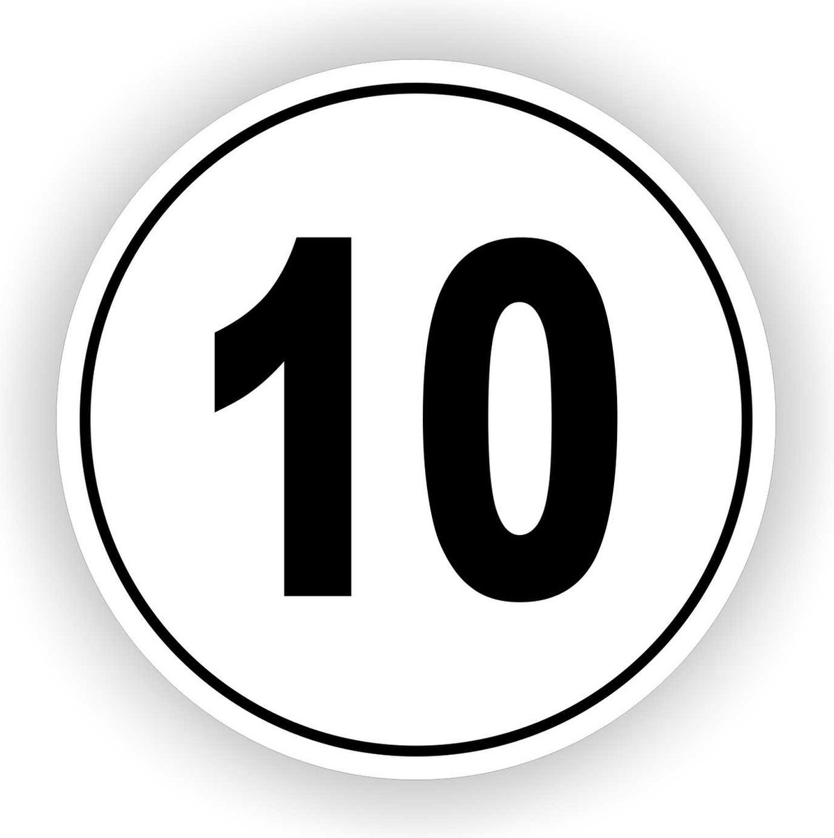 Snelheidssticker zwart/wit max. 10 km 20 cm groot. | bol.com