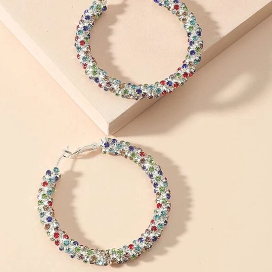 Ring Oorbellen Zilverkleurig staal - Zilver - Ronde oorbellen ...